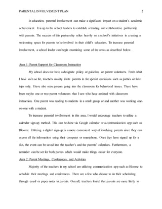 Parental Involvement Plan | PDF