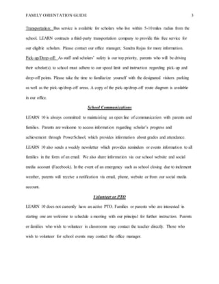 Family Orientation Guide | DOCX