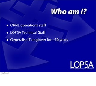 LOPSA East 2013 - Monitoring for the Public Good | PDF