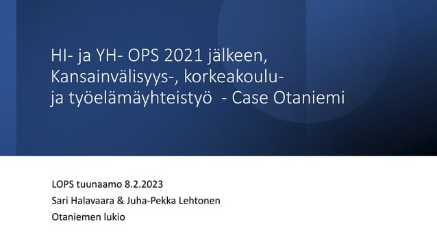 OPH LOPS tuunaamo 8.2.2023