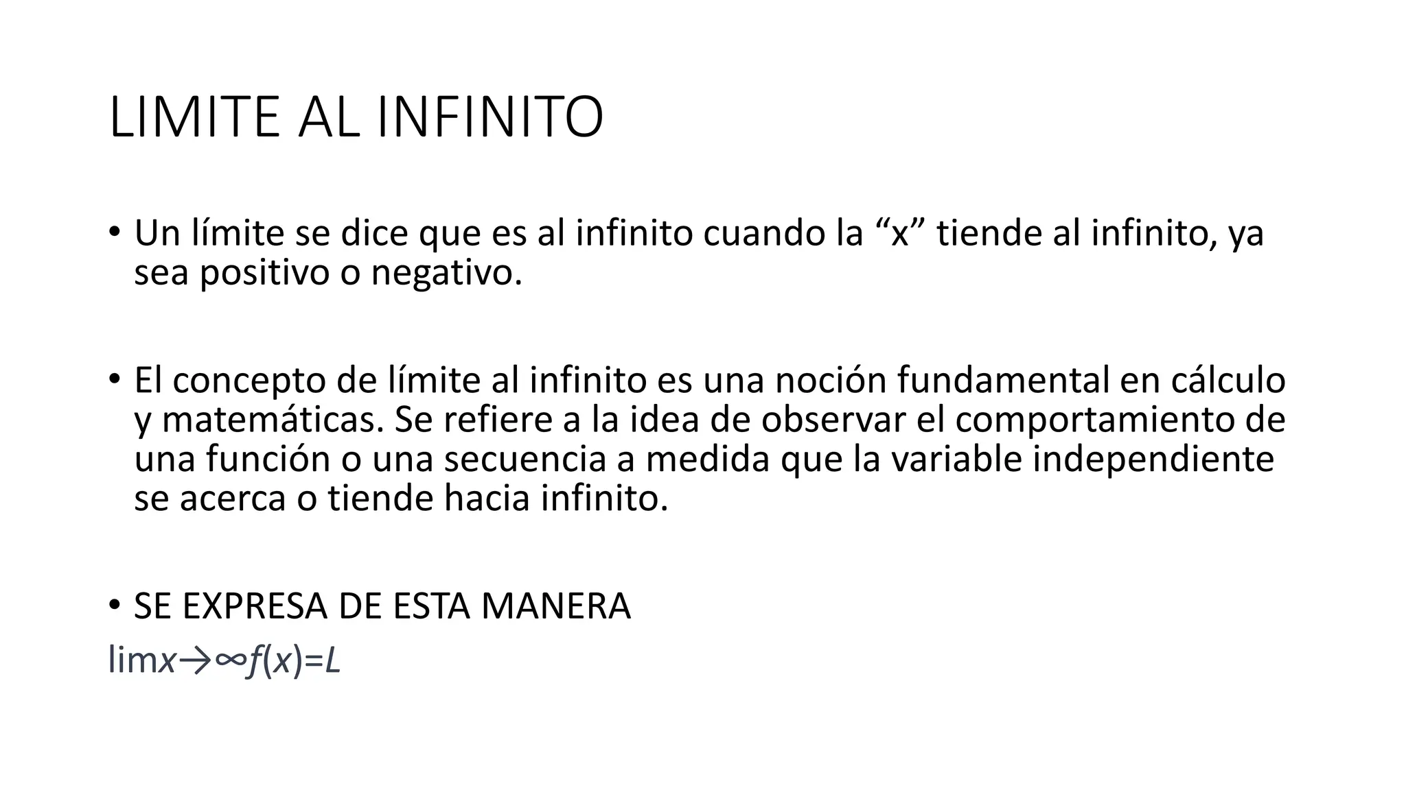 MAtematicas presentación limite al infinito calculo | PPT