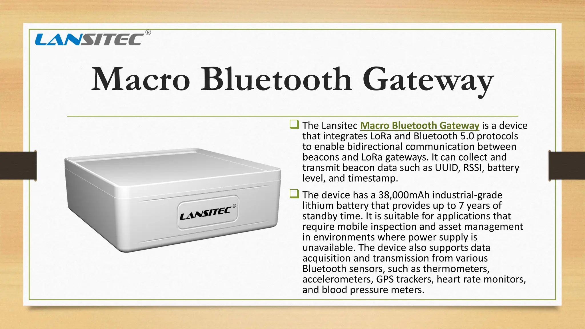 Lansitec LoRa Bluetooth Gateways: Introduction | PPT