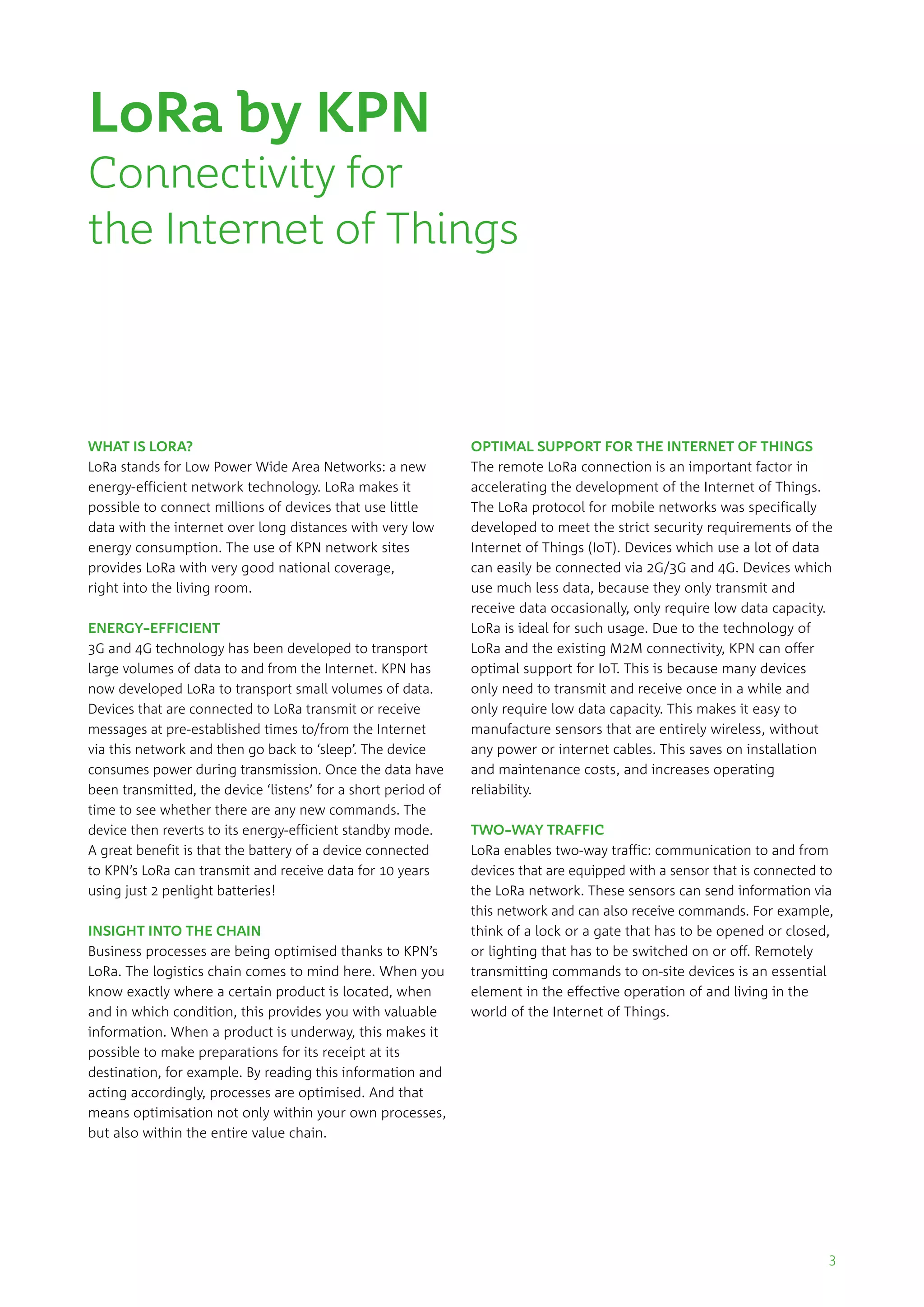LoRa by KPN - brochure | PDF