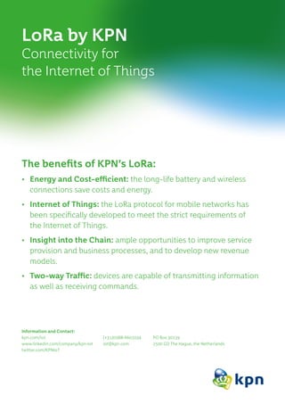 LoRa by KPN - brochure | PDF