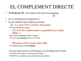 Oració simple i complements verbals | PPT