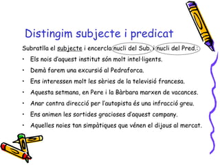 L'oració simple 1 subj i pred | PDF