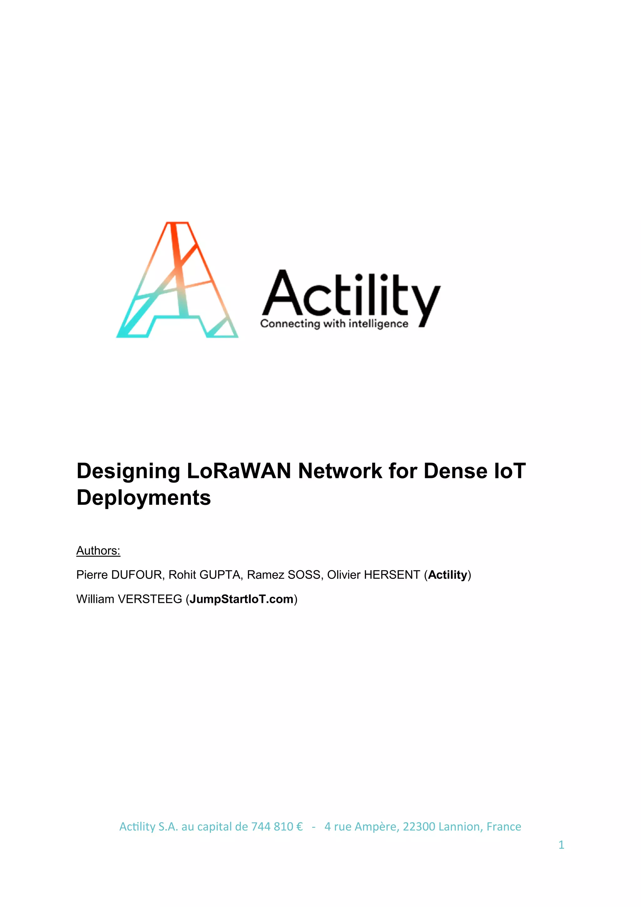 Designing LoRaWAN networks for dense IoT deployments | PDF