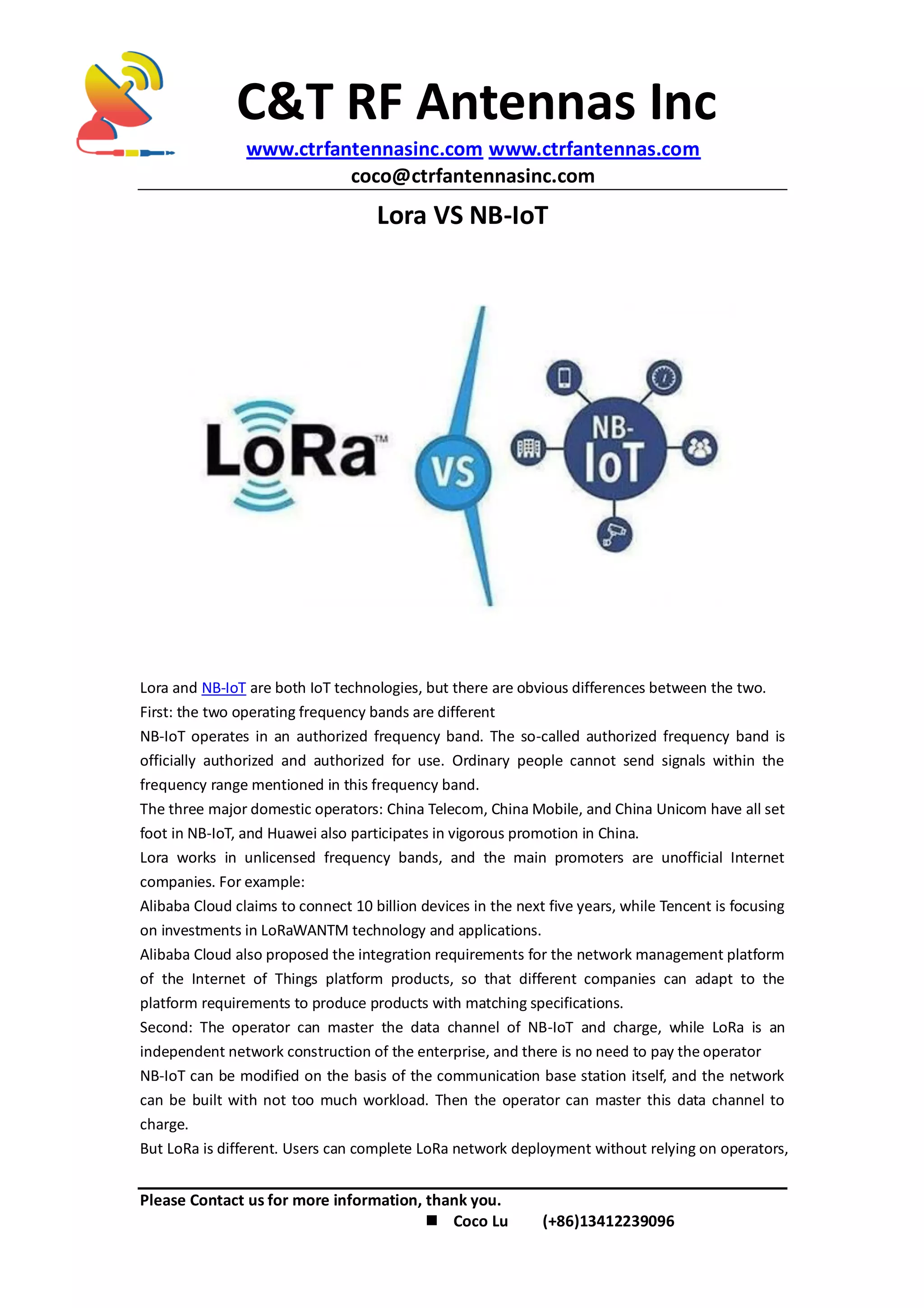 Lora vs NB-IoT | PDF