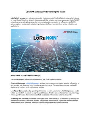 LoRaWAN Gateway- Understanding the Basics | PDF