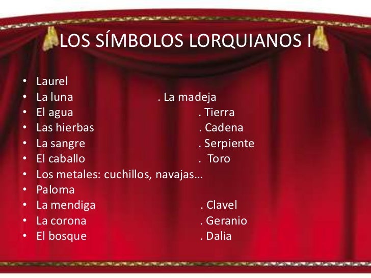 SIMBOLOGÍA DEL TEATRO DE F.G. LORCA