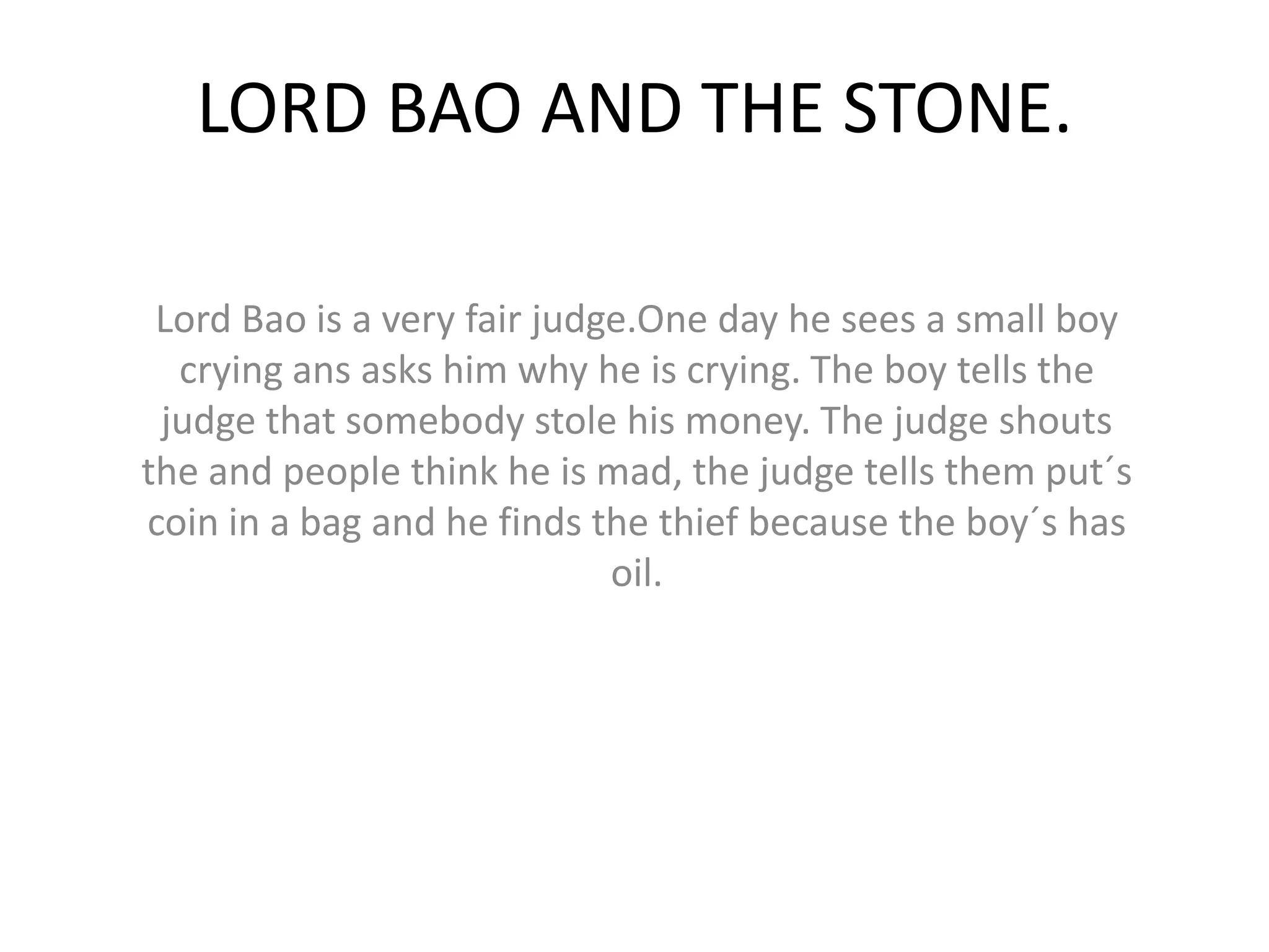 Lord bao and the stone | PPTX