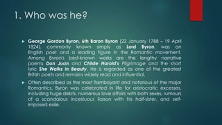Lord byron | PPTX | Poetry | Books and Literature