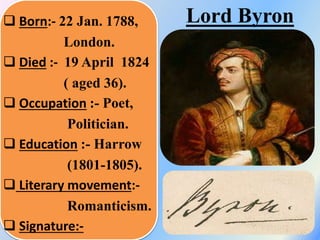Lord byron | PPTX