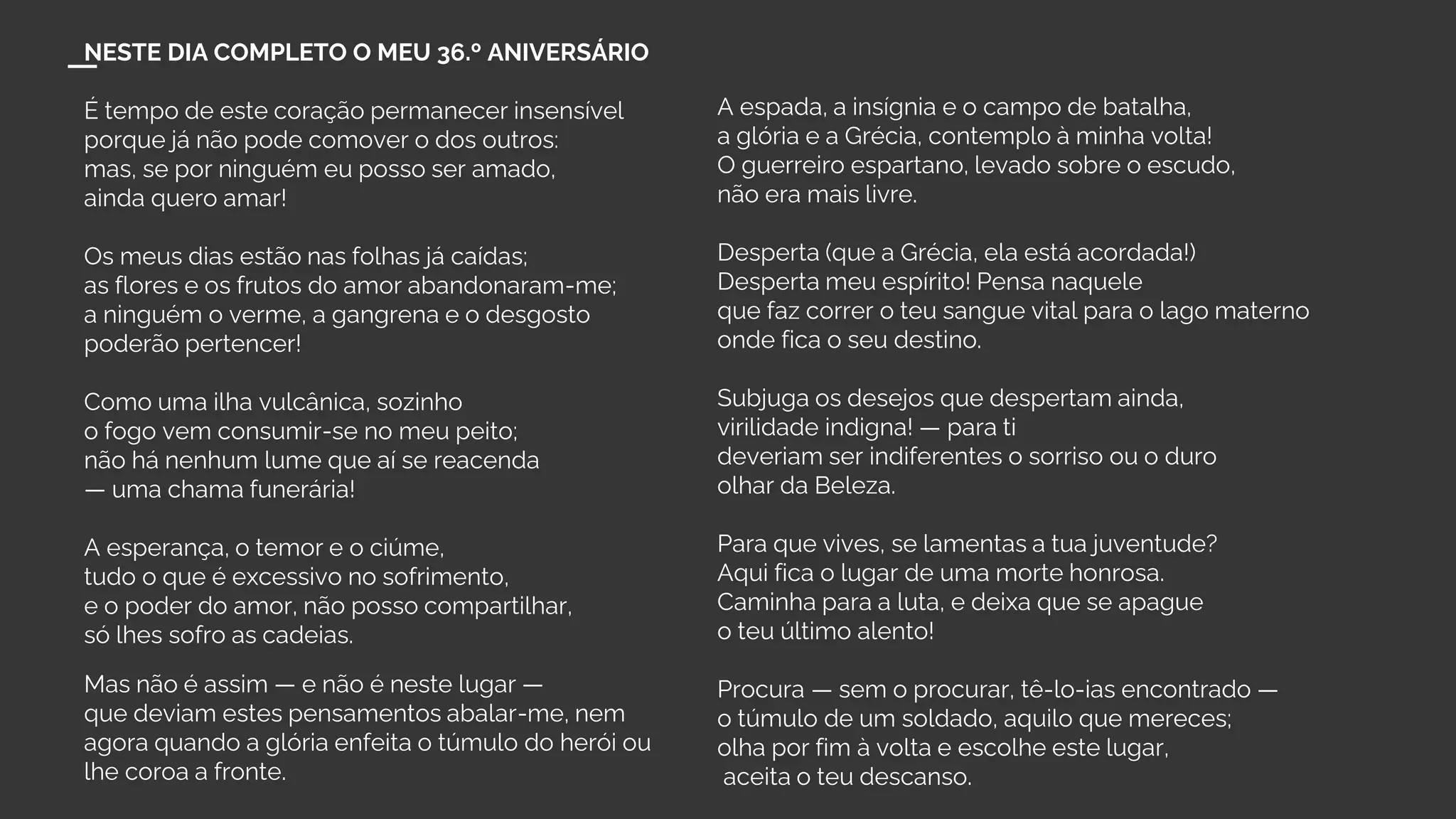 Analysis: On this Day I Complete my Thirty-Sixth Year | PPTX