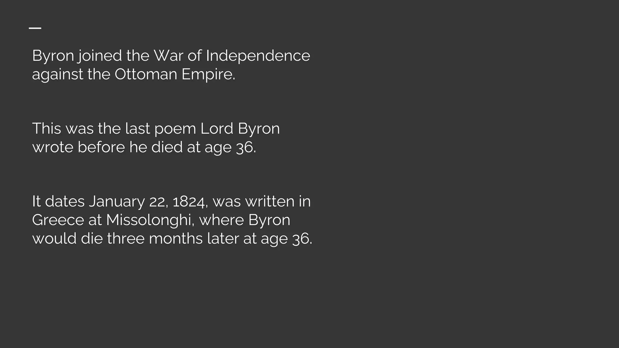 Analysis: On this Day I Complete my Thirty-Sixth Year | PPTX