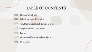 George Gordon Byron: his life and works ppt | PPTX