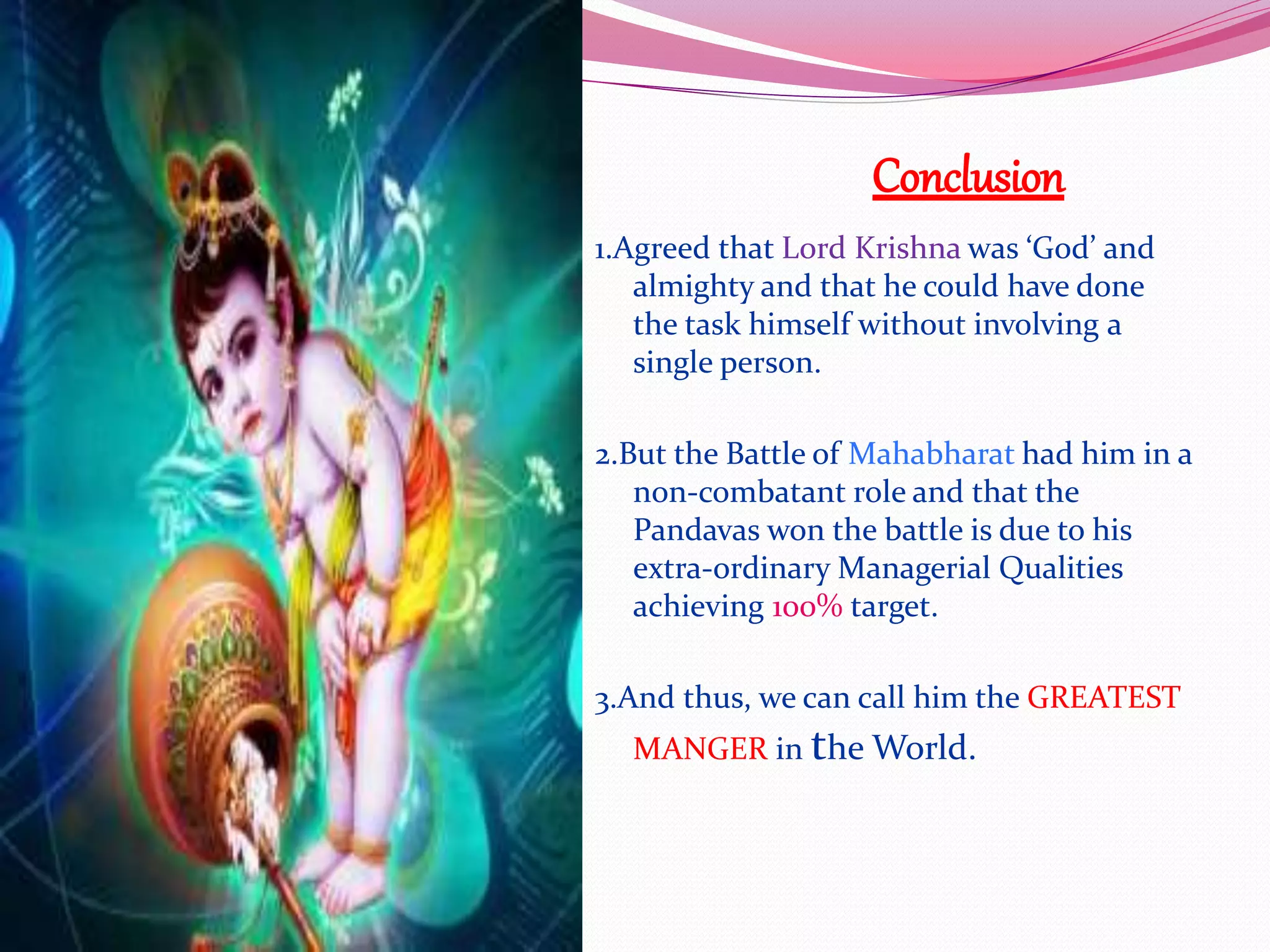 Lord krishna as a strategist | PPT