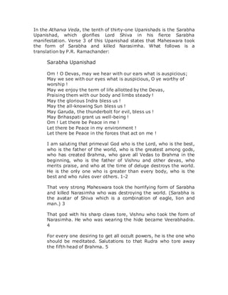 Lord nrsimha and shiva sarabha | DOCX