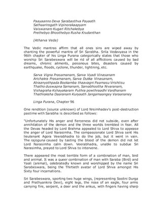 Lord nrsimha and shiva sarabha | DOCX | Hinduism | Religion & Spirituality