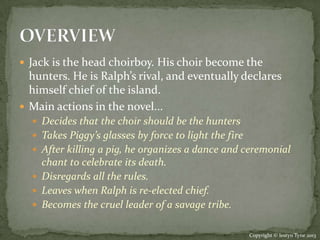 Jack Character Notes Lord of the flies | PPTX