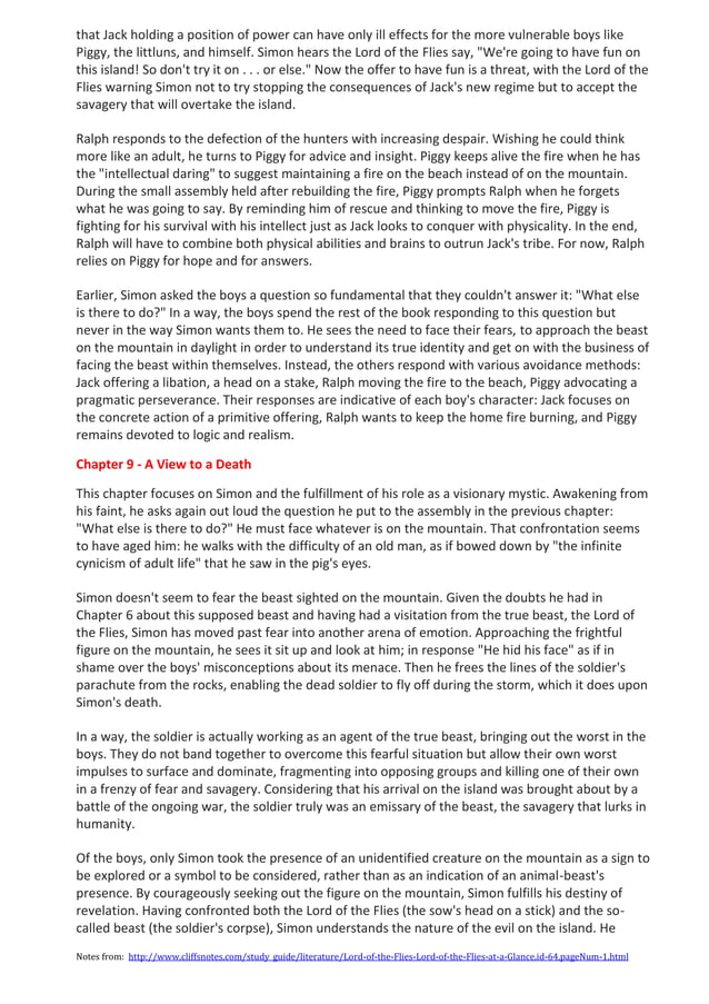 Lord of the flies – chapter analysis | DOCX | Celebrity Families | Pop ...