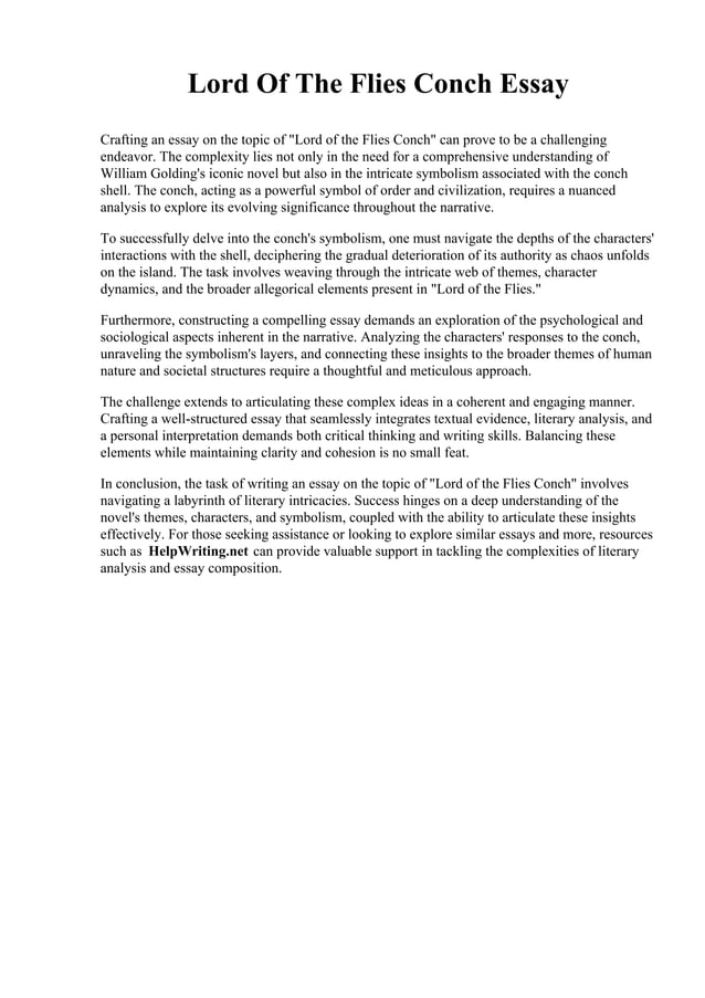 Lord Of The Flies Conch Essay.pdf