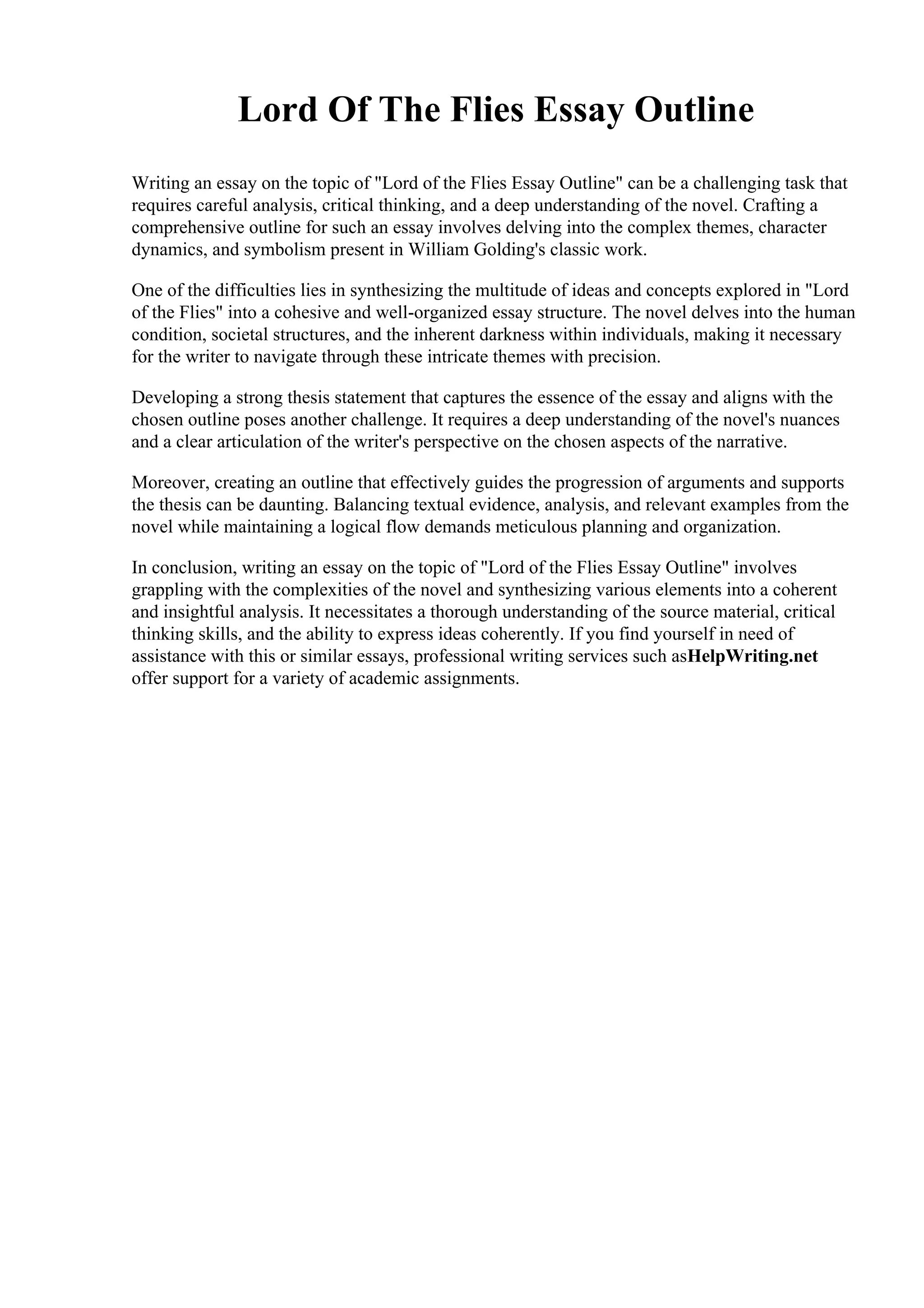 Lord Of The Flies Essay Outline.pdf