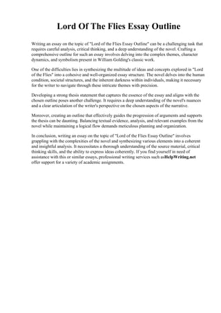 Lord Of The Flies Essay Outline.pdf