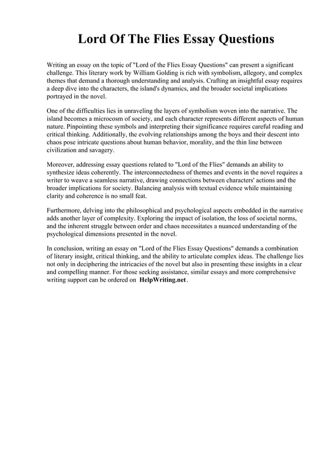 Lord Of The Flies Essay Questions.pdf