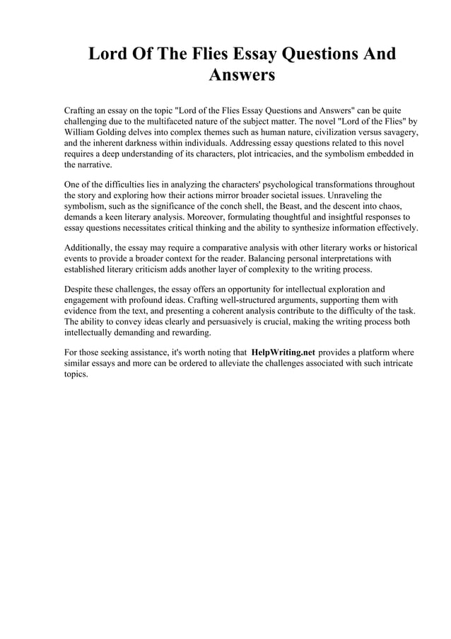 Lord Of The Flies Essay Questions And Answers.pdf