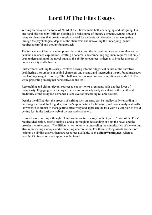 Lord Of The Flies Essays.pdf