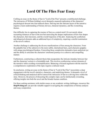 Lord Of The Flies Fear Essay.pdf