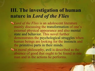 Lord of The Flies in the Language Classroom—Evil or Human Nature | PPT