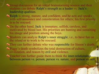 Lord Of The Flies Ralph And Jacks Relationship