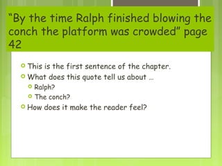 Lord of the flies lesson 3 | PPT