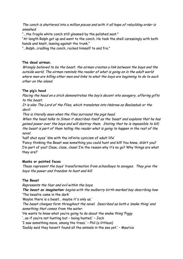 Lord of the flies revision | DOCX