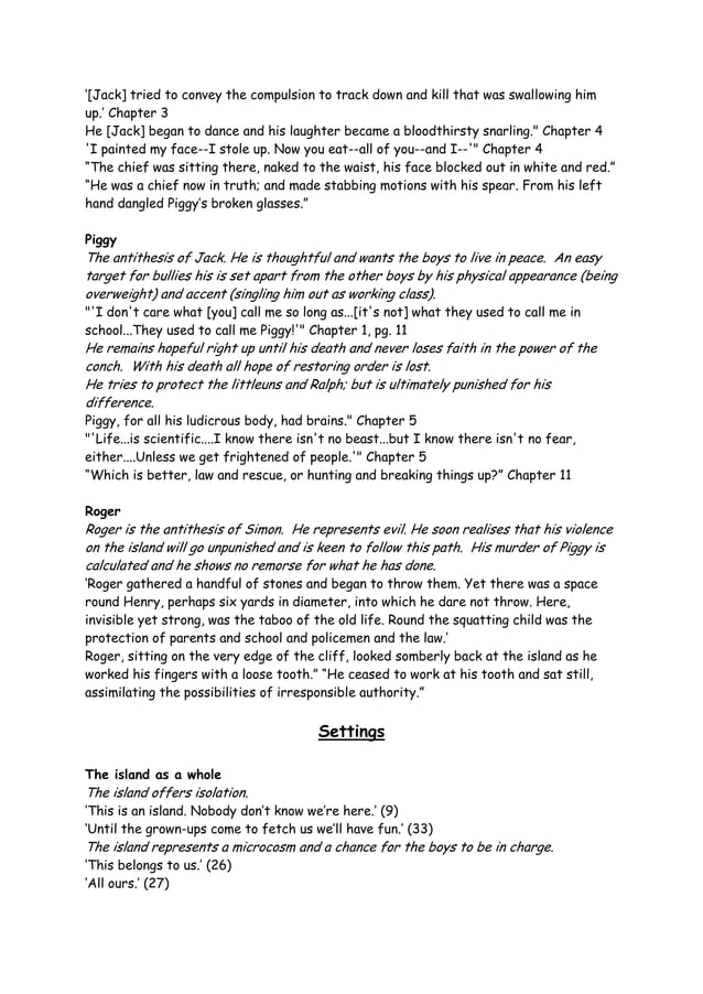 Lord of the flies revision | DOCX