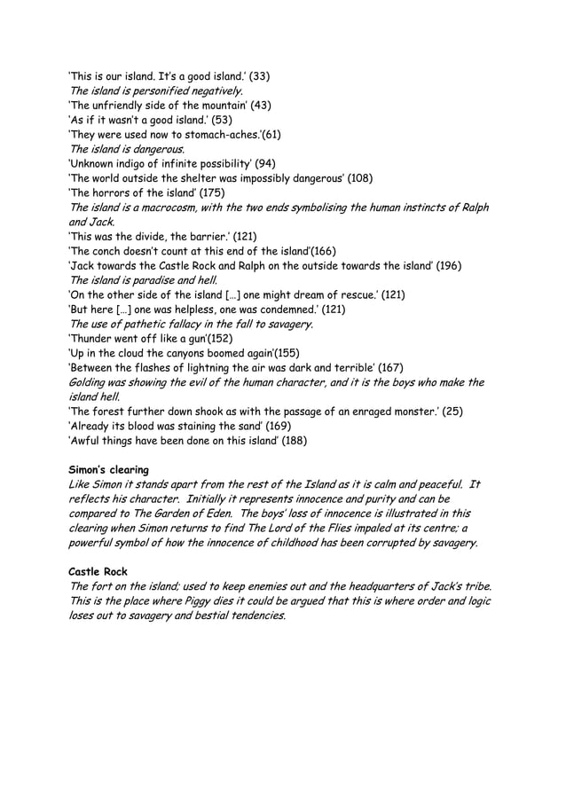 Lord of the flies revision | DOCX