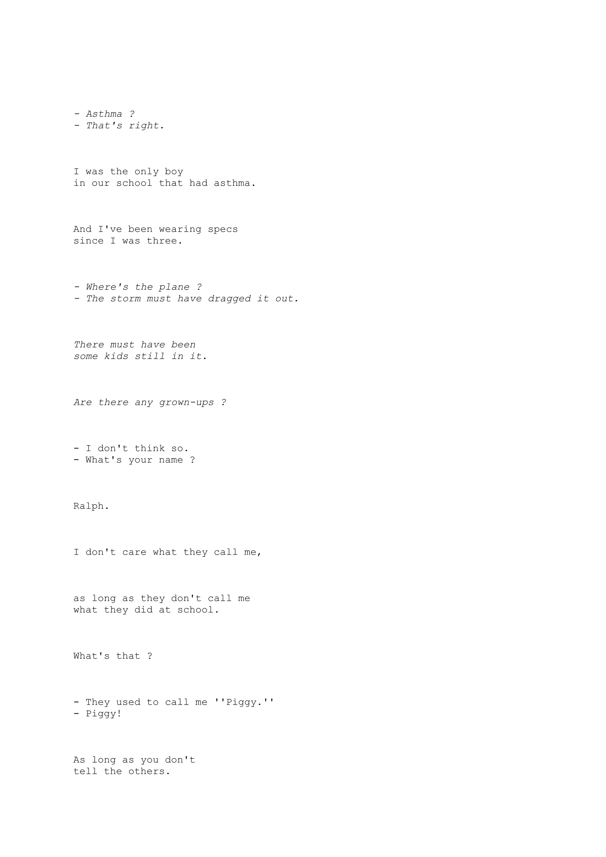 Lord of the flies script | DOCX