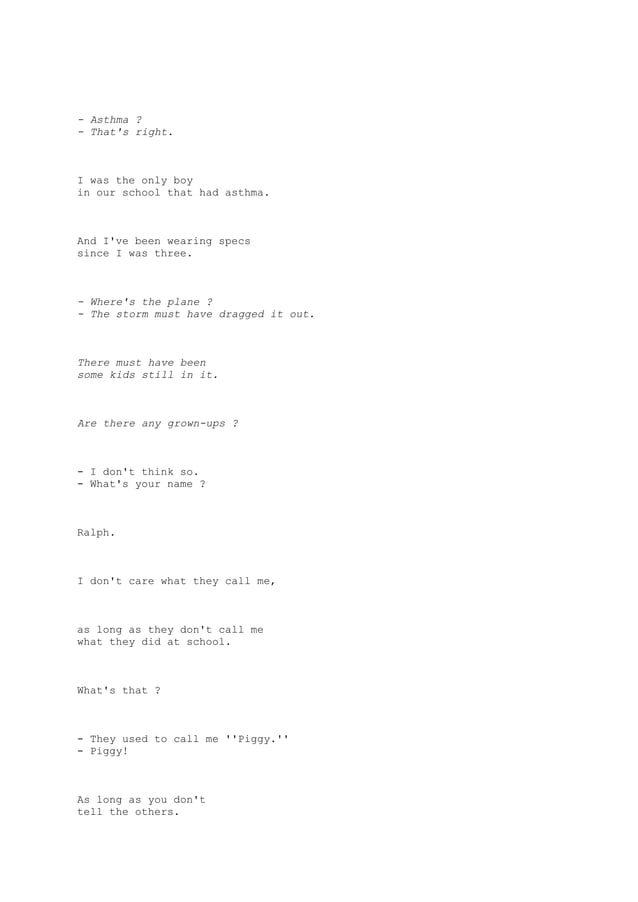 Lord of the flies script | DOCX