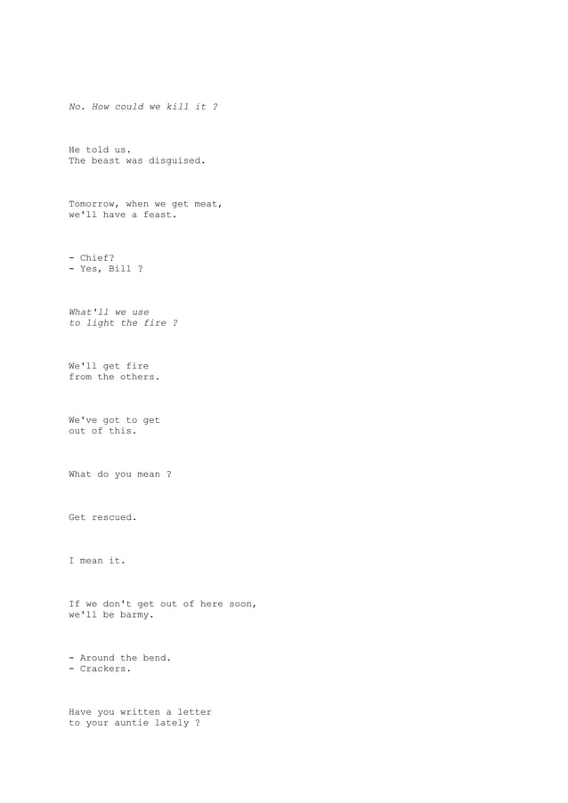 Lord of the flies script | DOCX