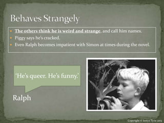 Simon Character Notes Lord of the Flies | PPTX
