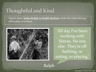 Simon Character Notes Lord of the Flies | PPTX