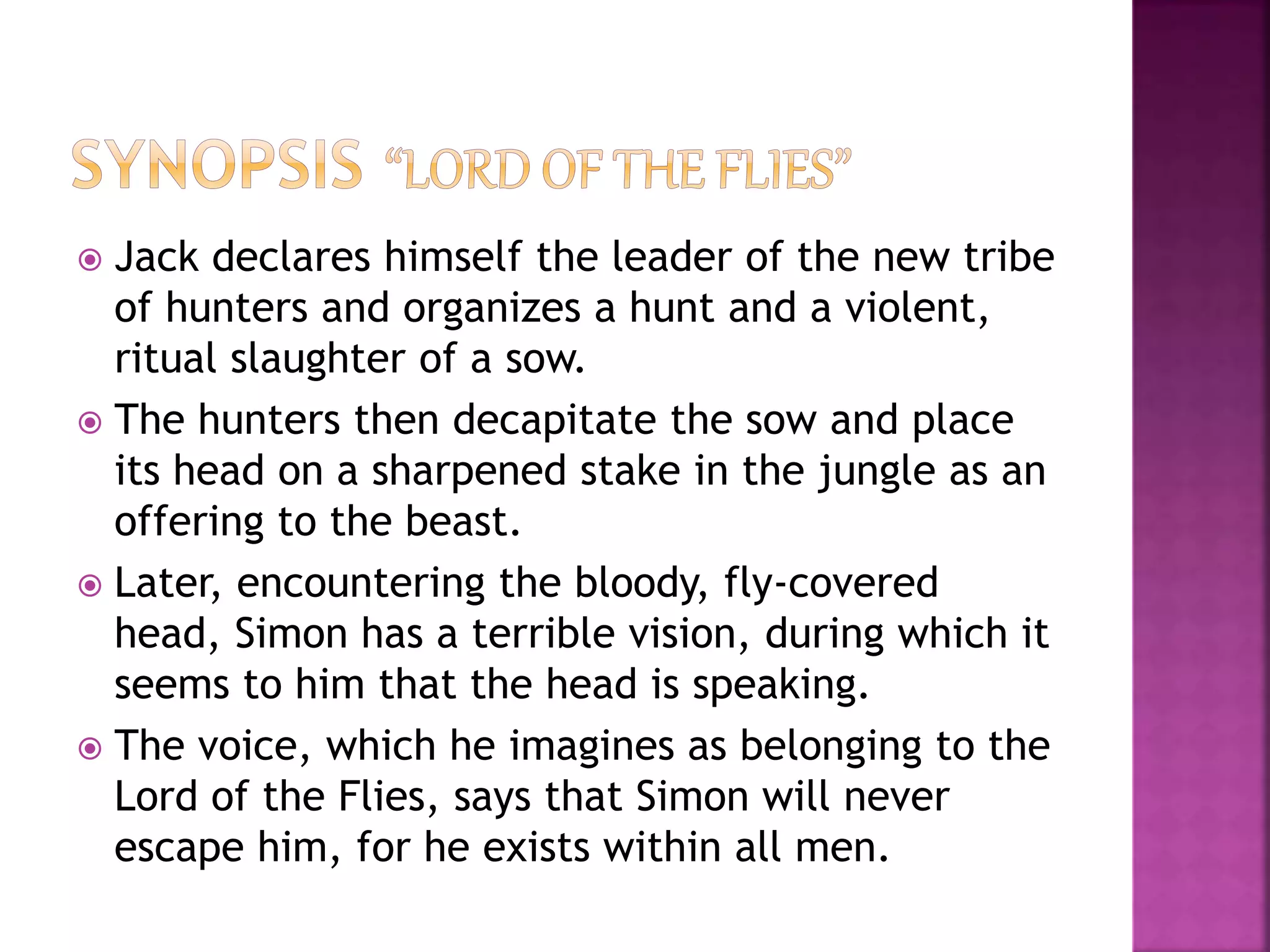 Lord of the flies synopsis | PPTX