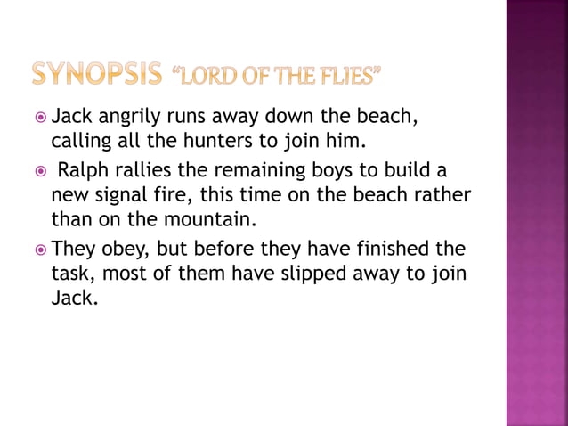 Lord of the flies synopsis | PPT