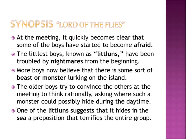 Lord of the flies synopsis | PPT