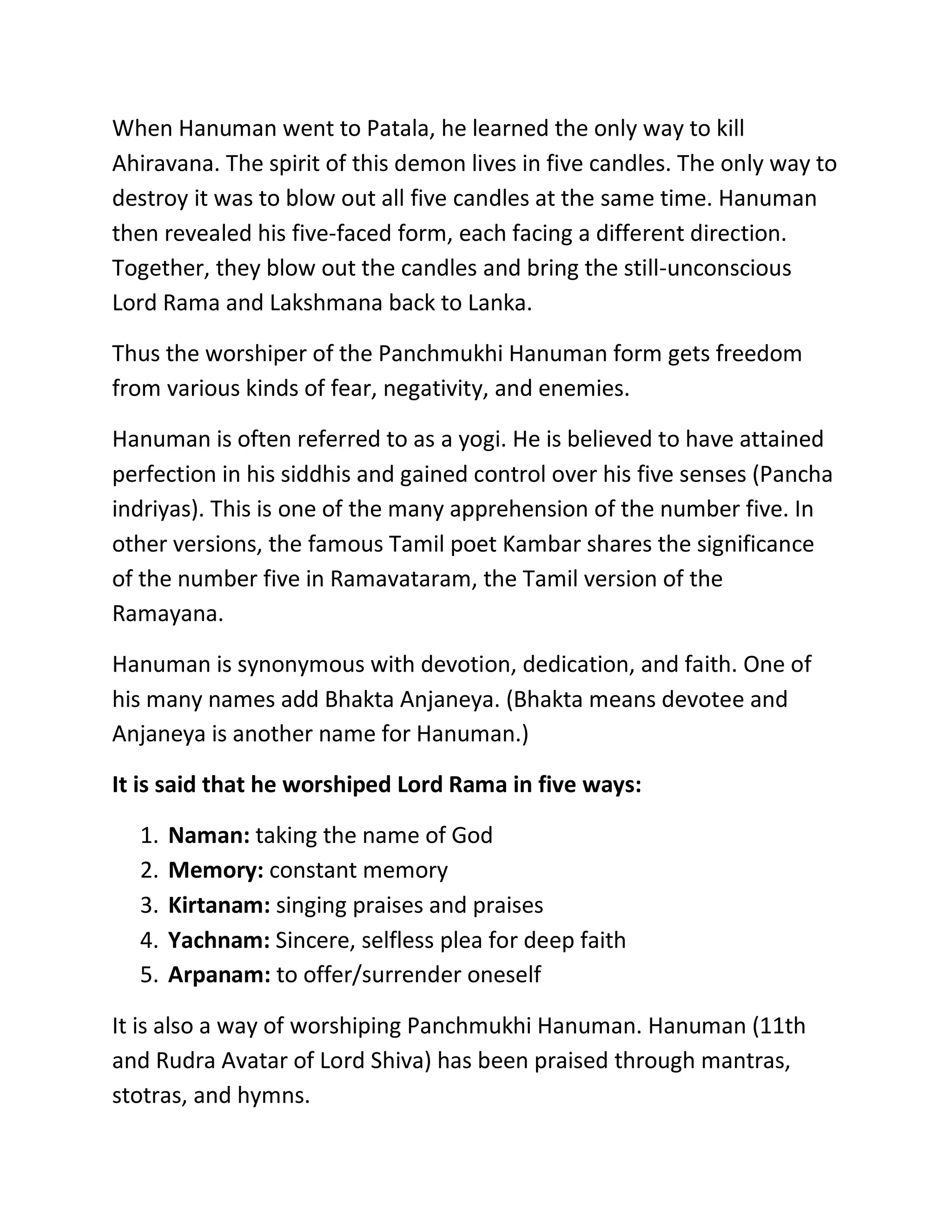 Lord Panchmukhi Hanuman: Symbolism and Significance | PDF