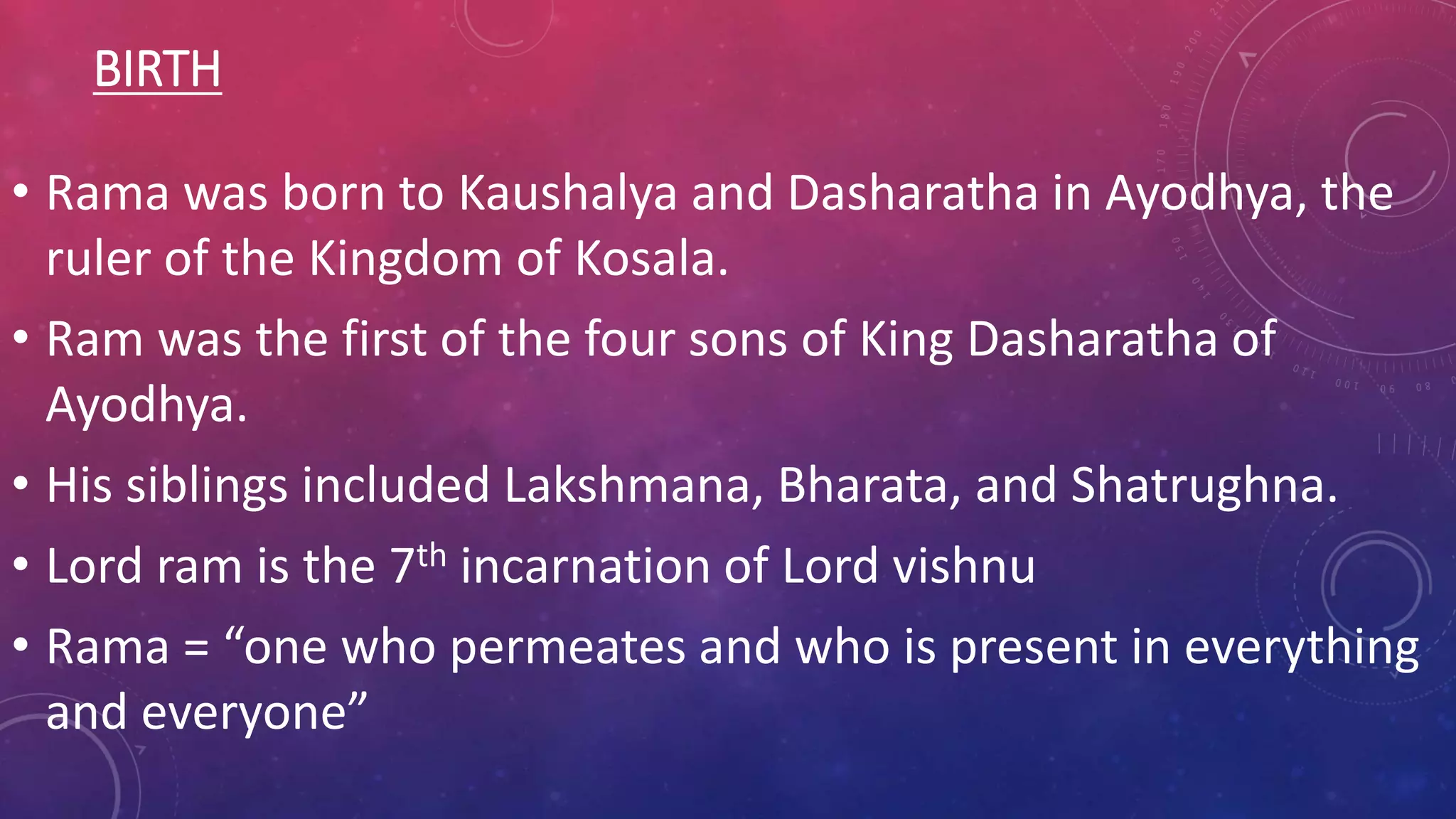 Birth and life of Lord Rama | PPTX