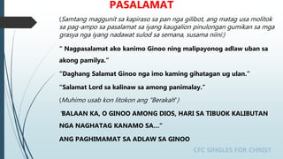 CFC LORD'S DAY CELEBRATION GUIDE (Bisaya) | PPTX