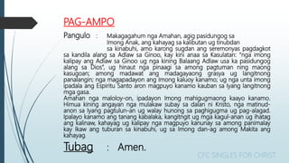 CFC LORD'S DAY CELEBRATION GUIDE (Bisaya) | PPTX